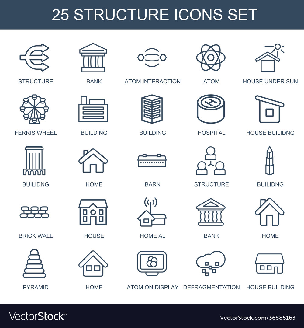 Structure icons Royalty Free Vector Image - VectorStock