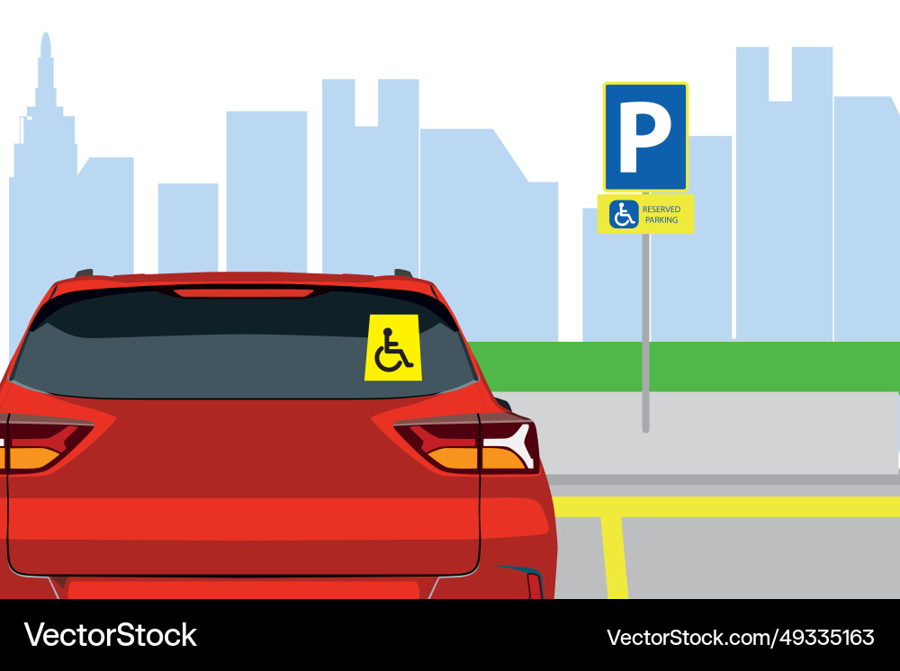 Traffic or road rules disabled parking area sign Vector Image