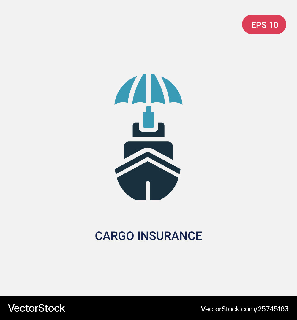 Two color cargo insurance icon from Royalty Free Vector
