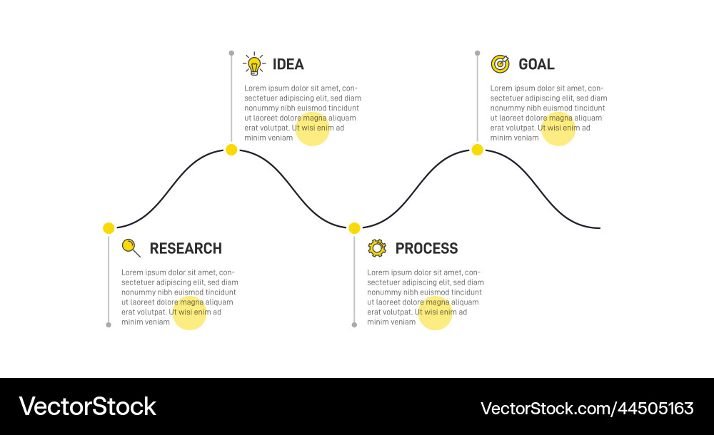 Vertical infographic design with icons and 4 Vector Image