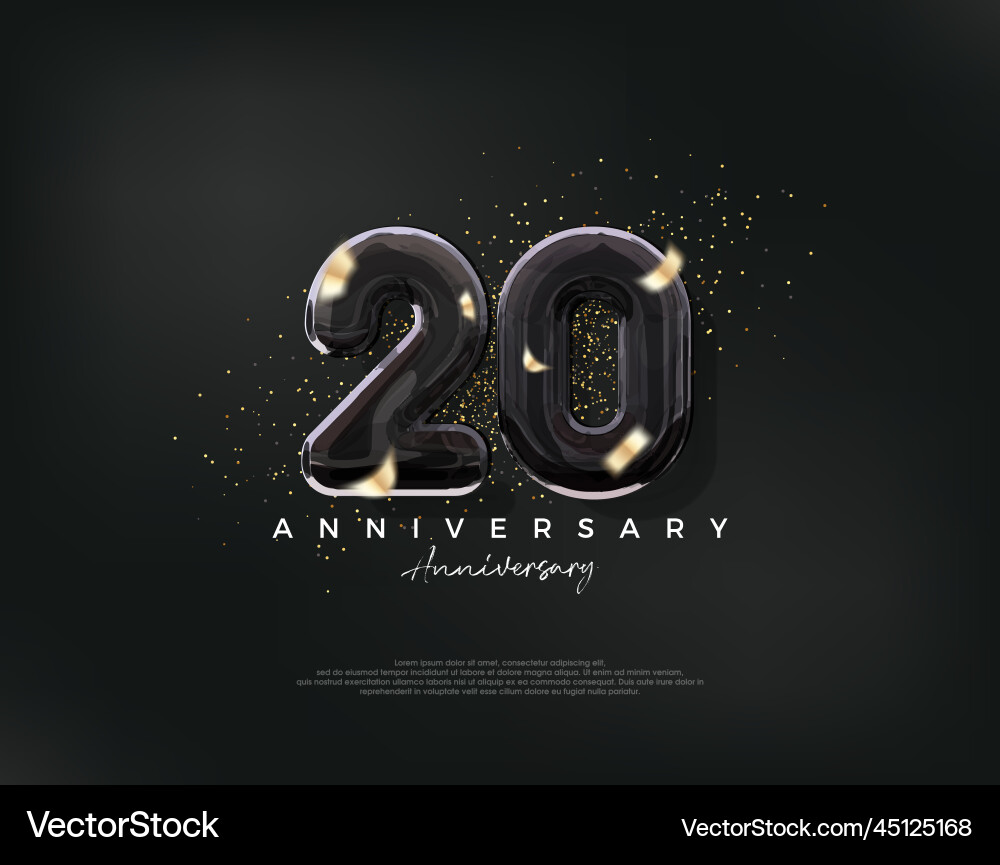 20th anniversary celebration design with luxury Vector Image