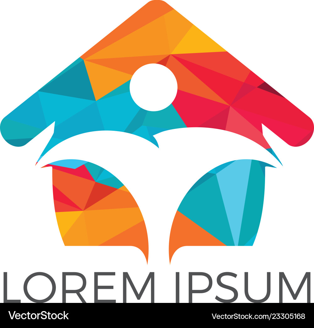 Abstract real estate agent logo design Royalty Free Vector