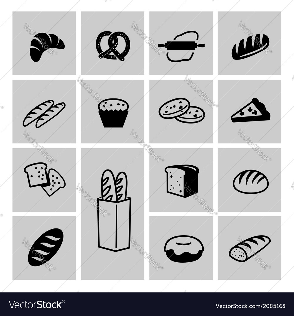 Bread icon set Royalty Free Vector Image - VectorStock