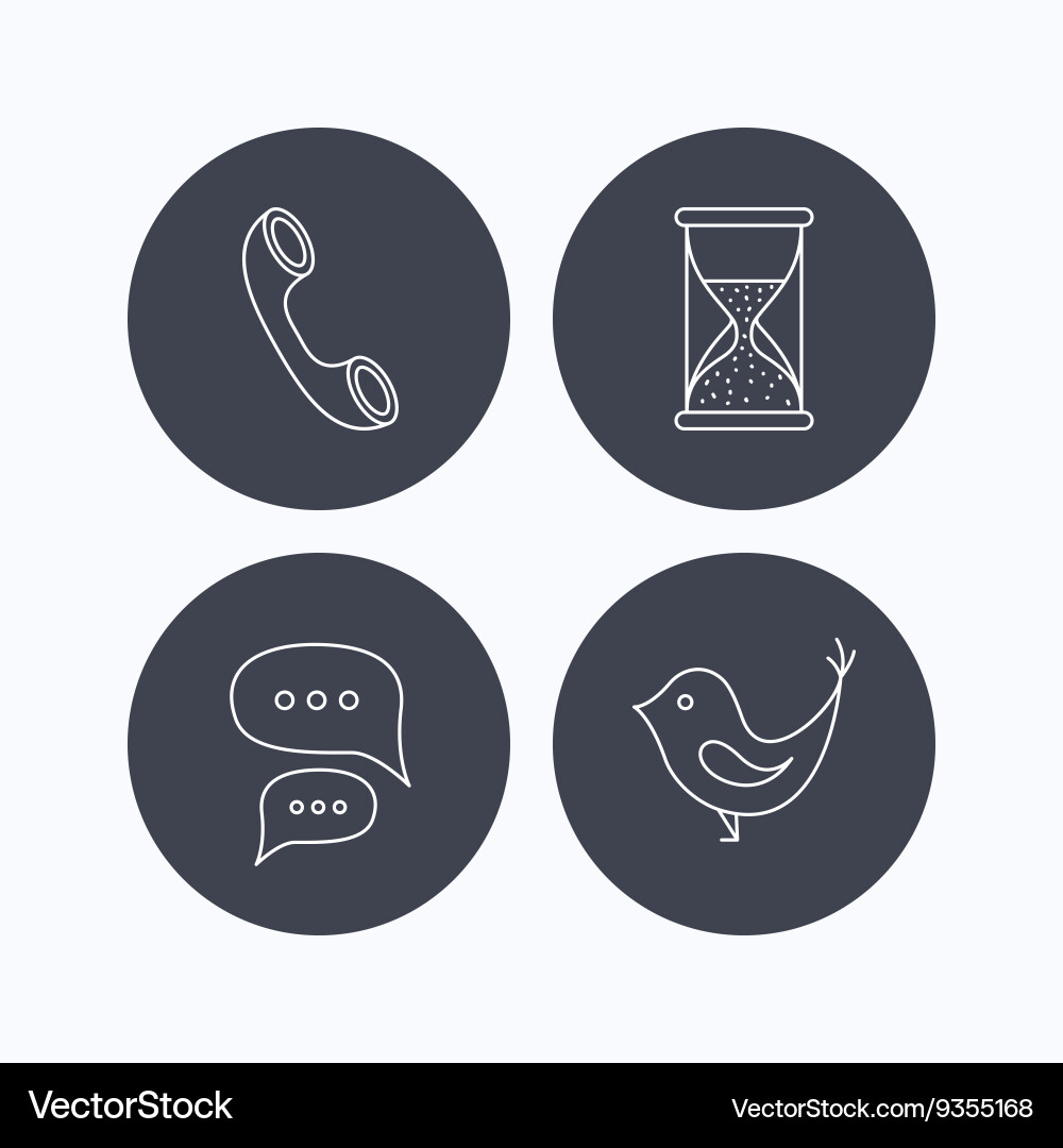 Chat bird and phone call icons Royalty Free Vector Image