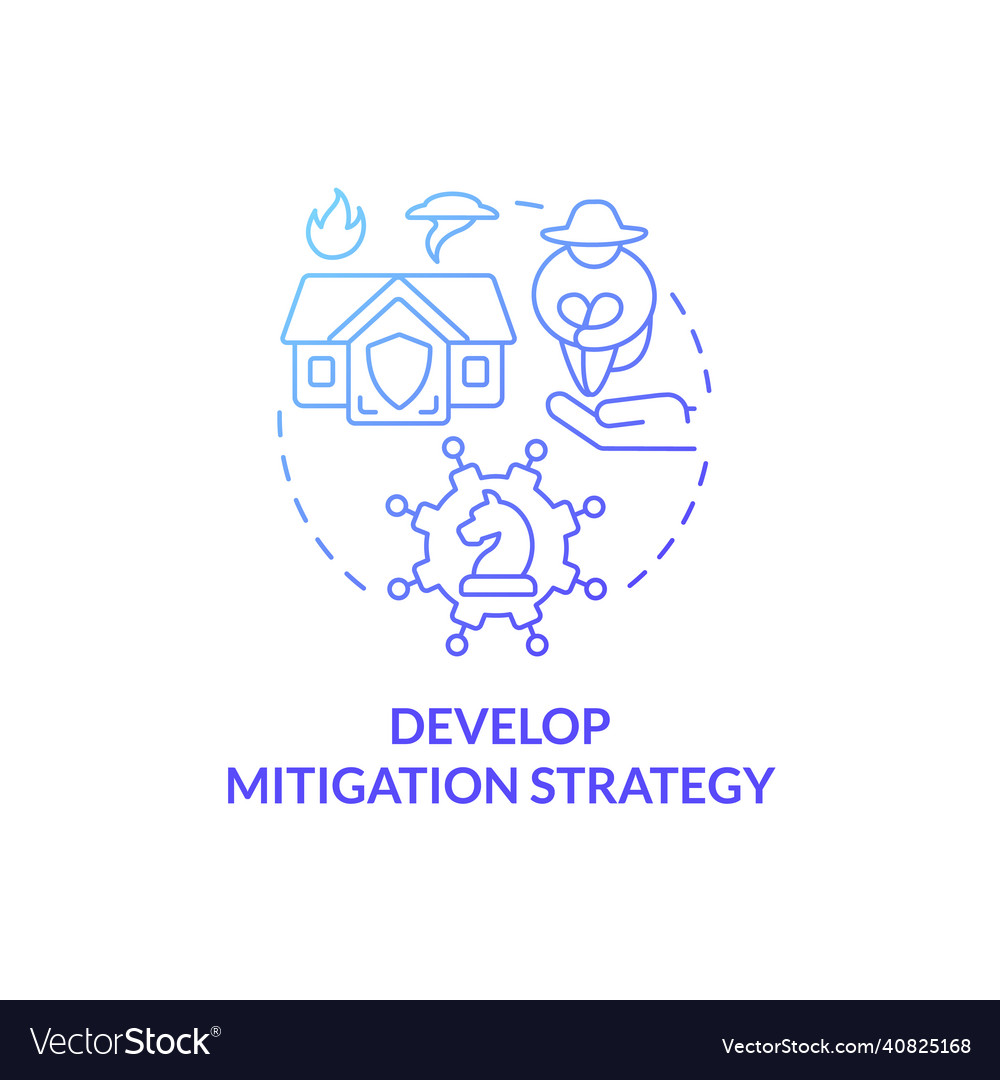 Develop mitigation strategy blue gradient concept Vector Image