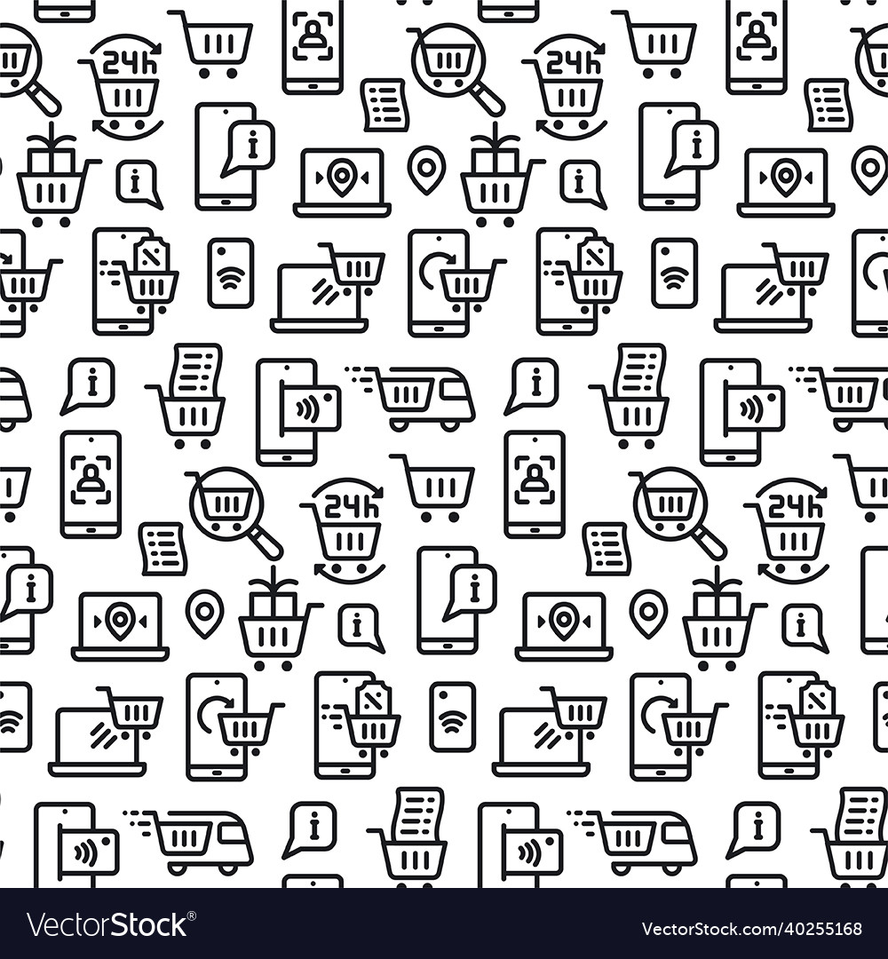 E-commerce seamless pattern Royalty Free Vector Image