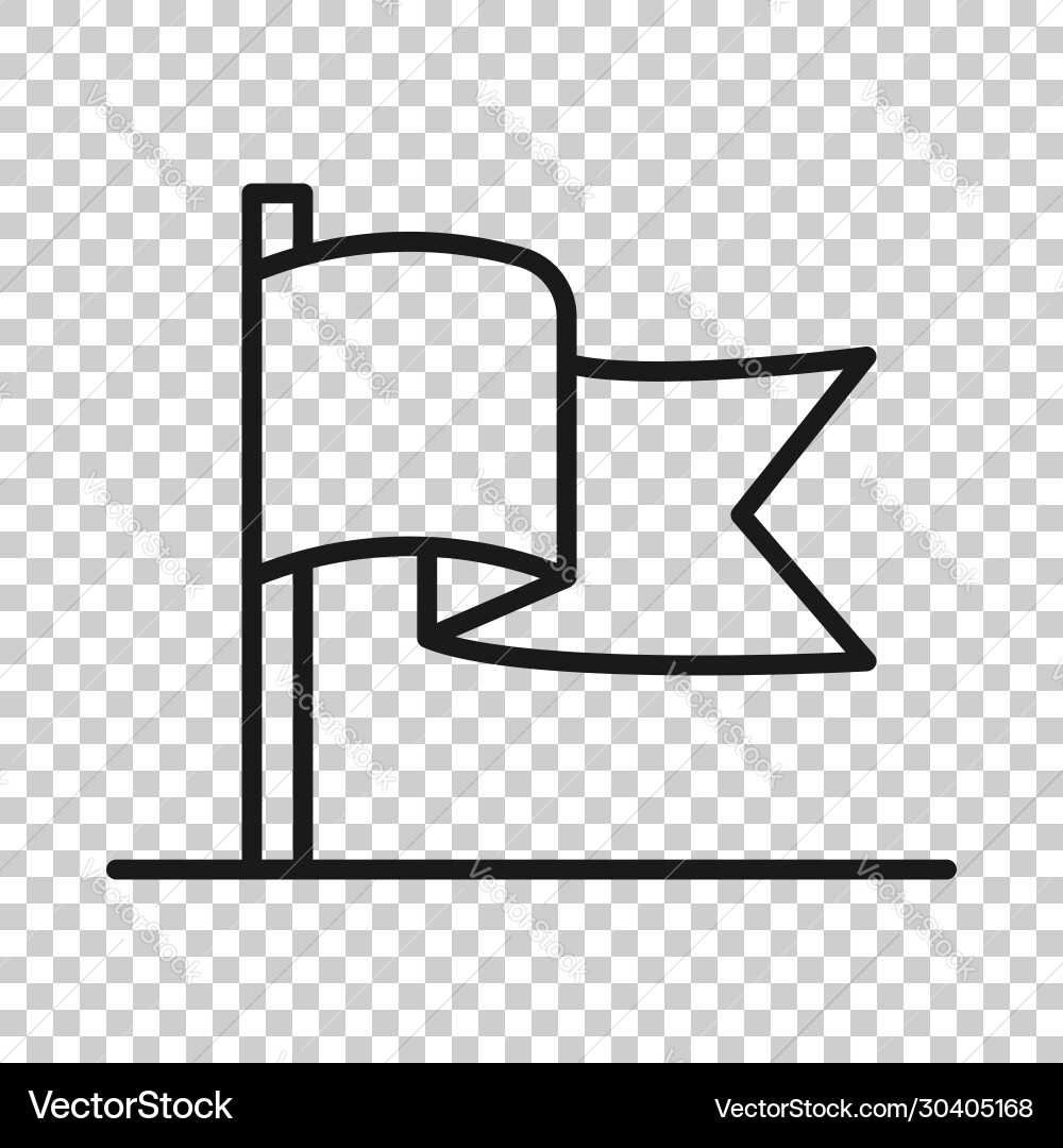 Flag icon in flat style pin on white isolated Vector Image