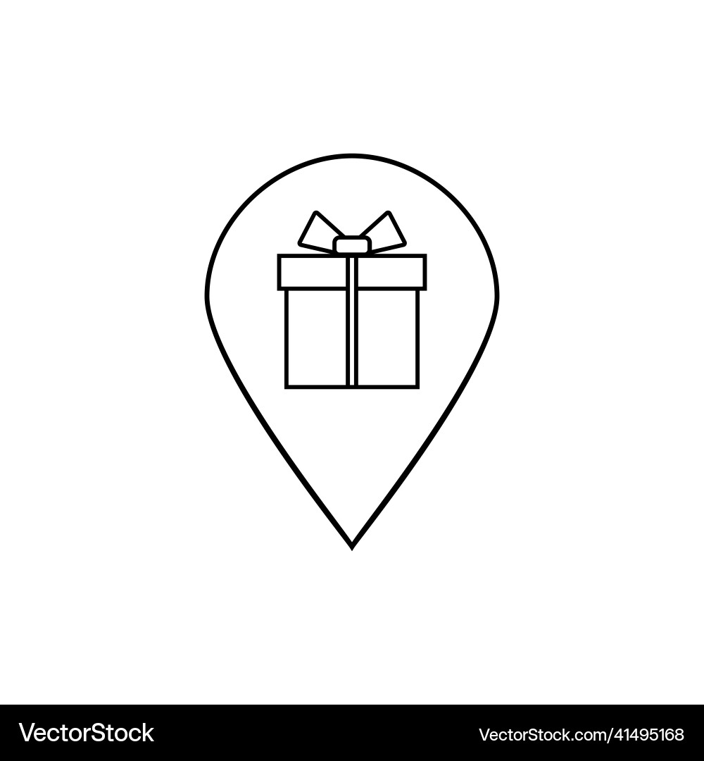 Gift box line icon outline sign linear style Vector Image