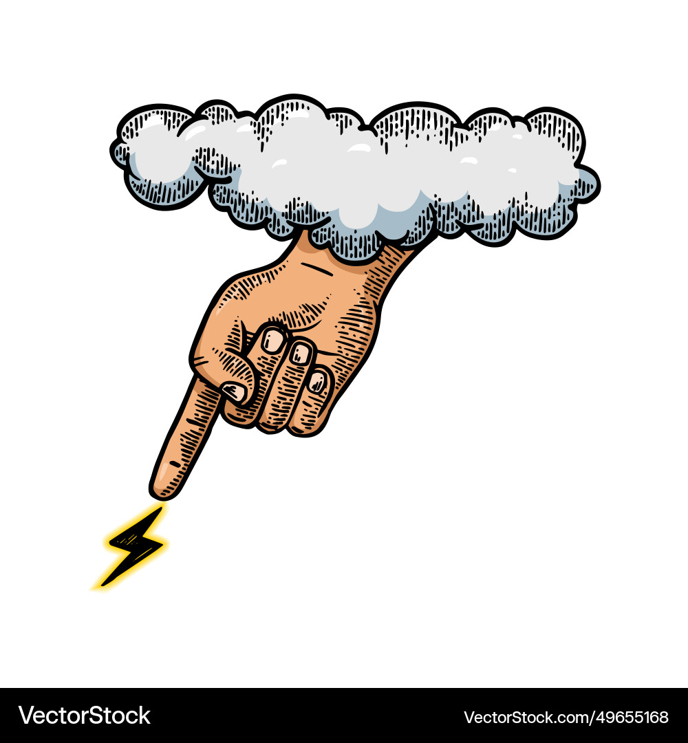 Hand of god engraving Royalty Free Vector Image