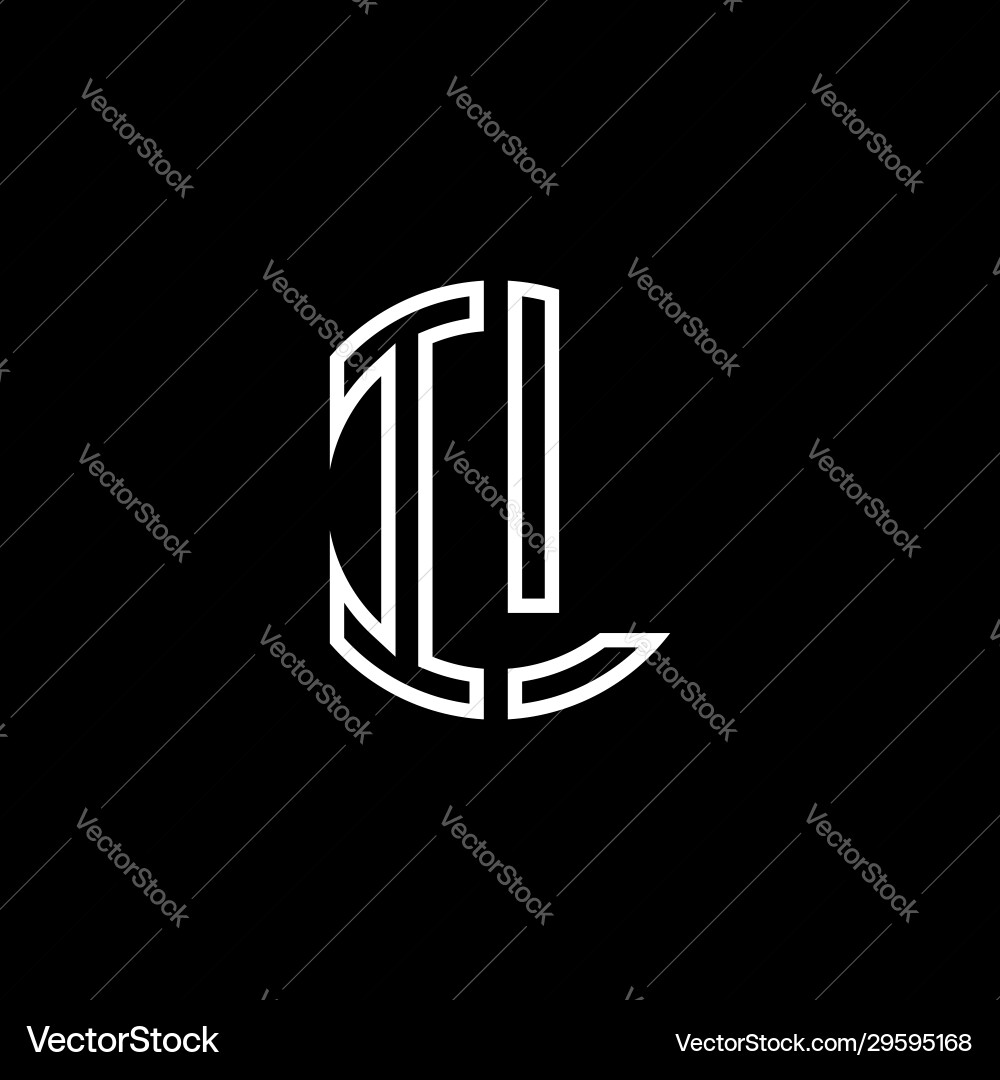 Il monogram logo circle ribbon style outline Vector Image