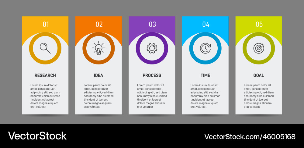 Infographic design with icons and 5 options or Vector Image