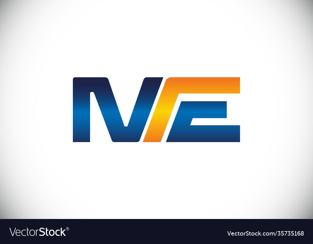Initial monogram letter m e logo design template Vector Image