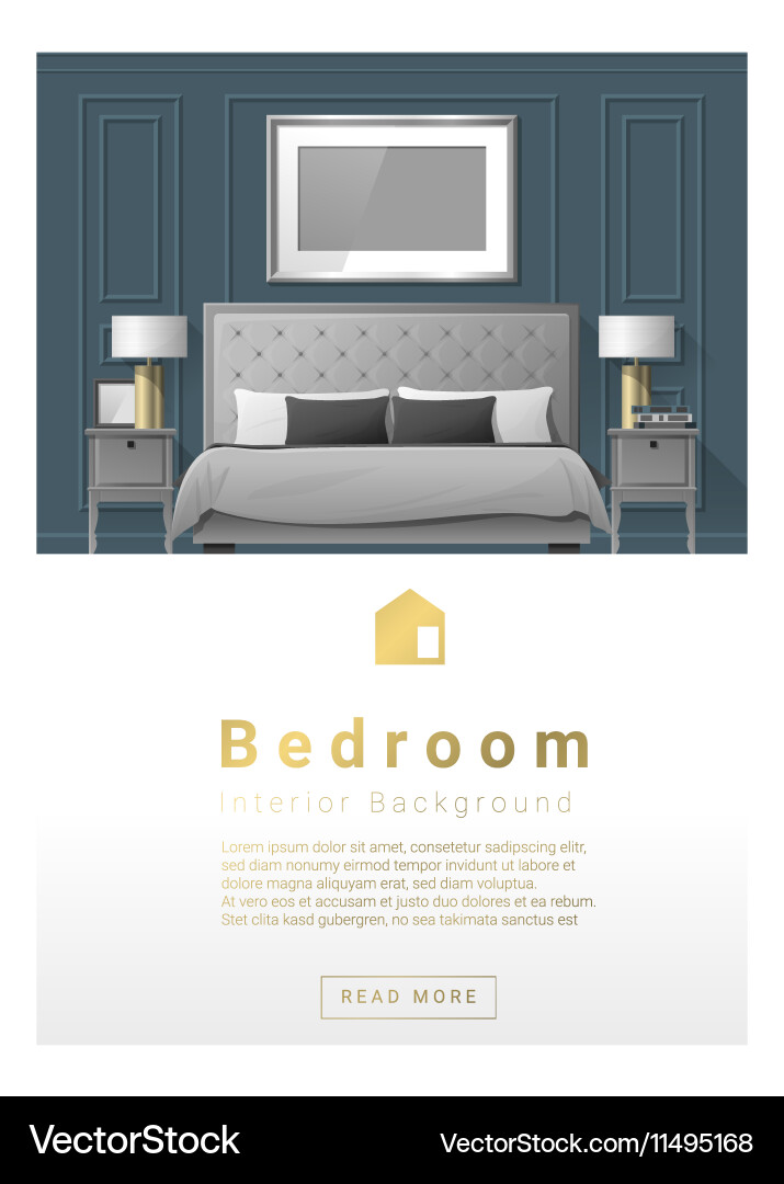 Interior design modern bedroom banner 3 Royalty Free Vector
