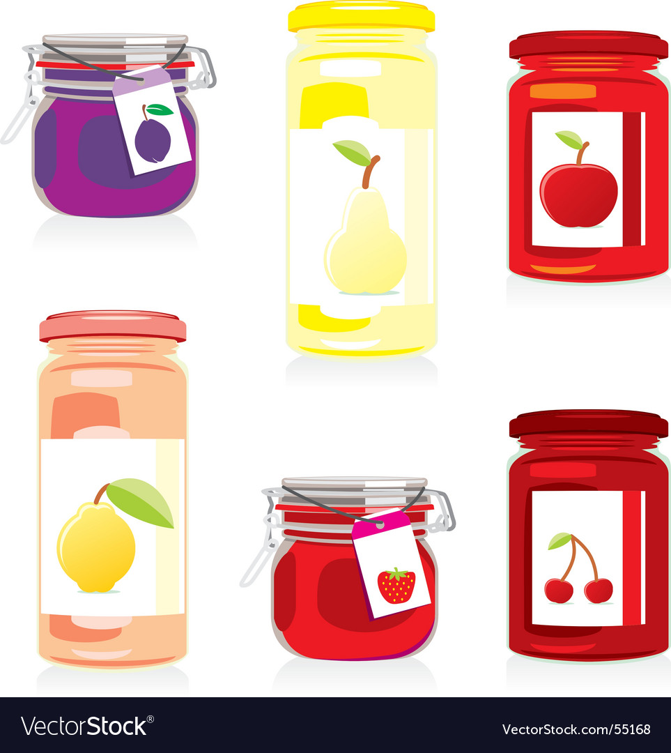 Jam jars set Royalty Free Vector Image - VectorStock