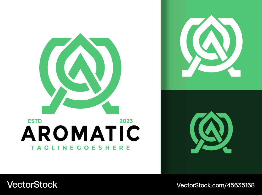 Letter a aromatic oil logo logos design element Vector Image