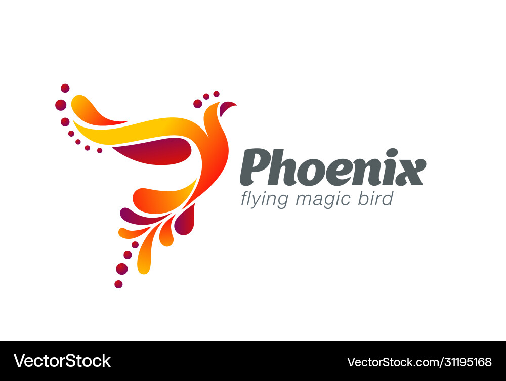 Magic fairy bird abstract logo design template Vector Image