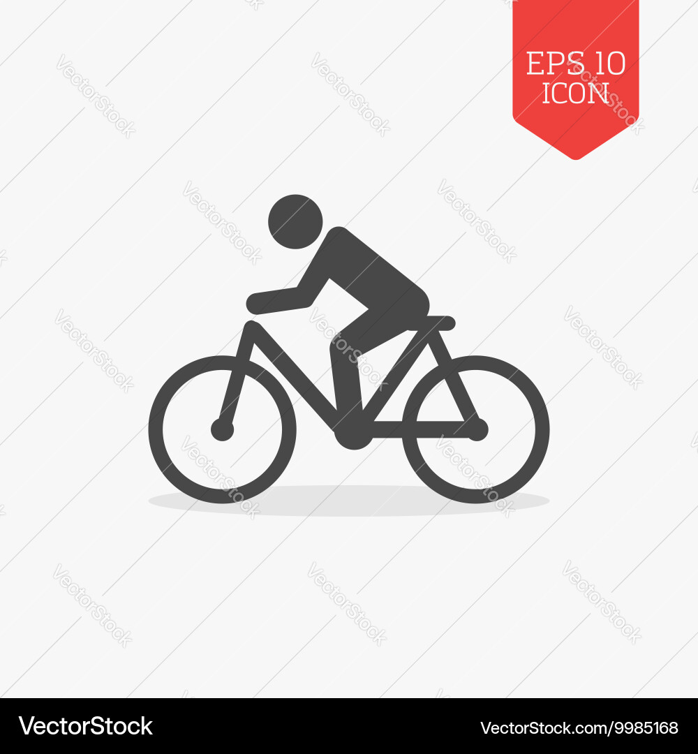 Man rides a bicycle icon flat design gray color Vector Image