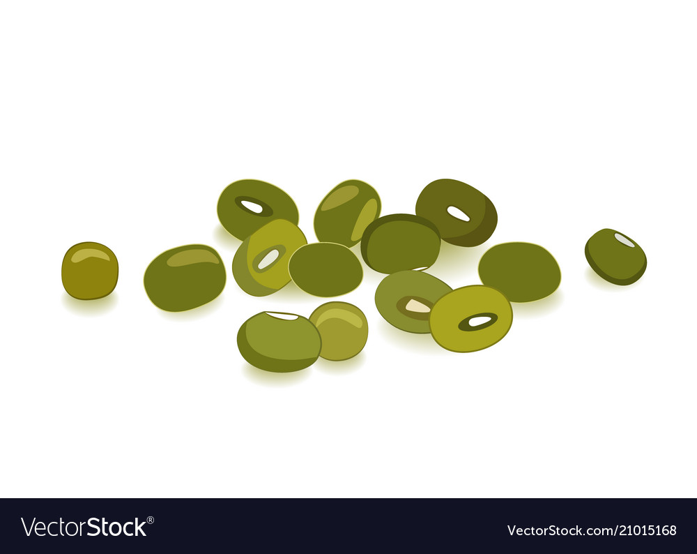 Mung beans isolated on white background Royalty Free Vector