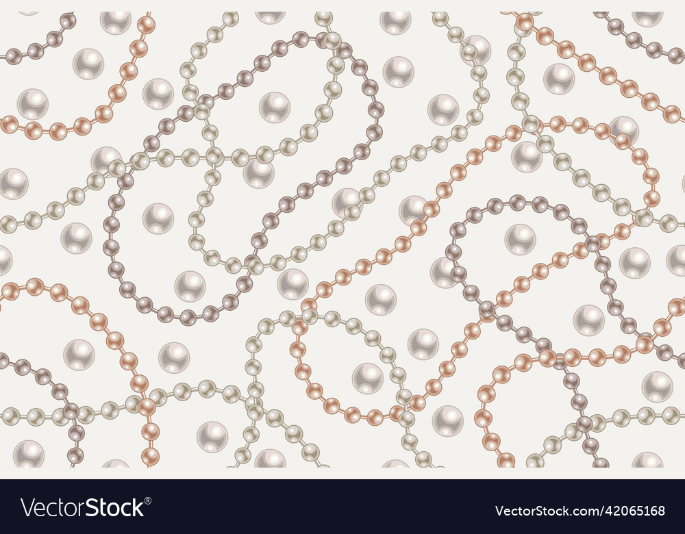 Seamless pattern with strings of pearls Royalty Free Vector