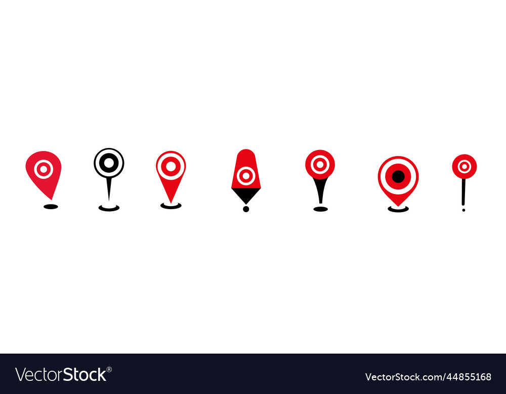 Set of location pin icons modern map markers Vector Image