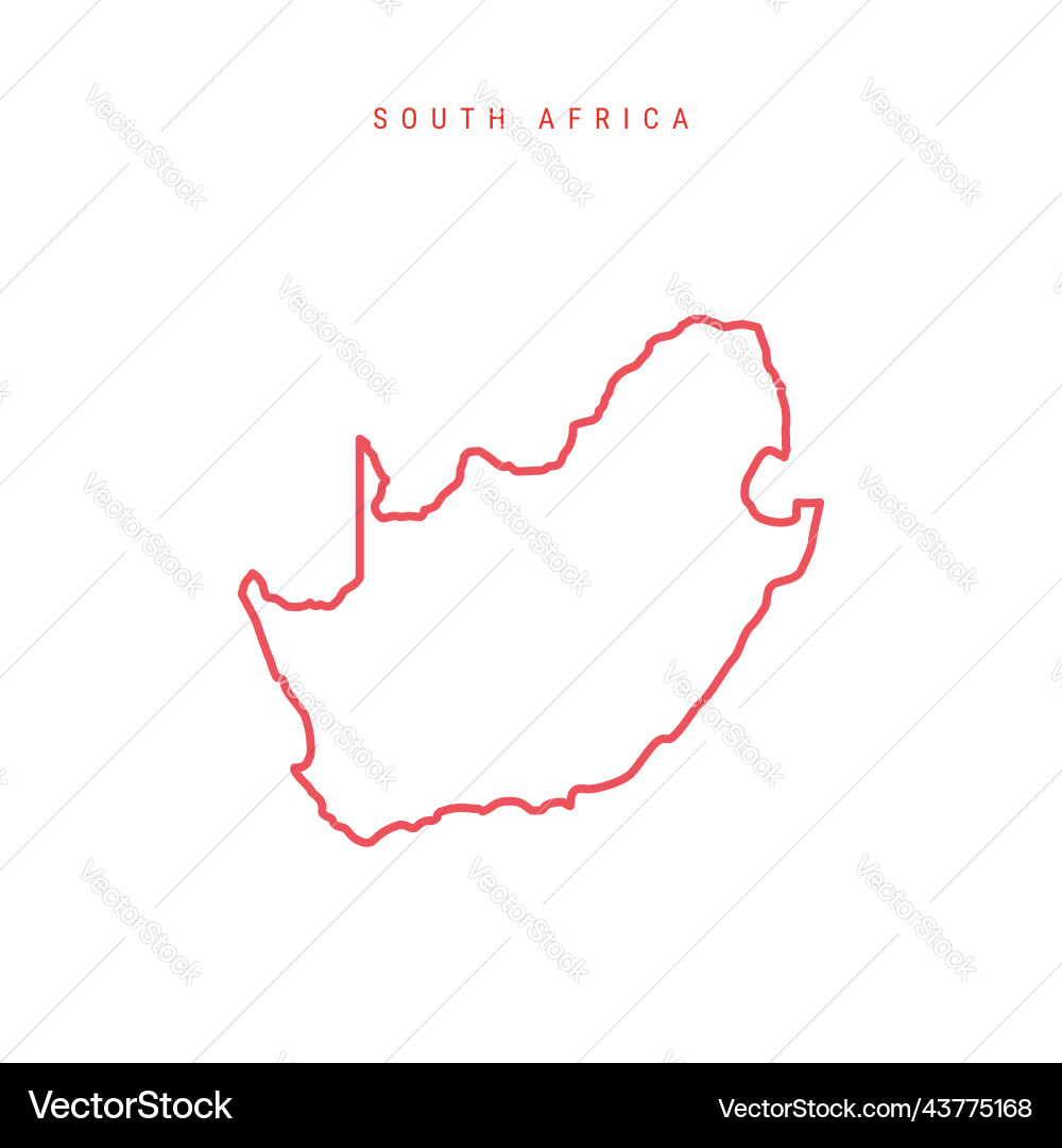 South africa editable outline map Royalty Free Vector Image