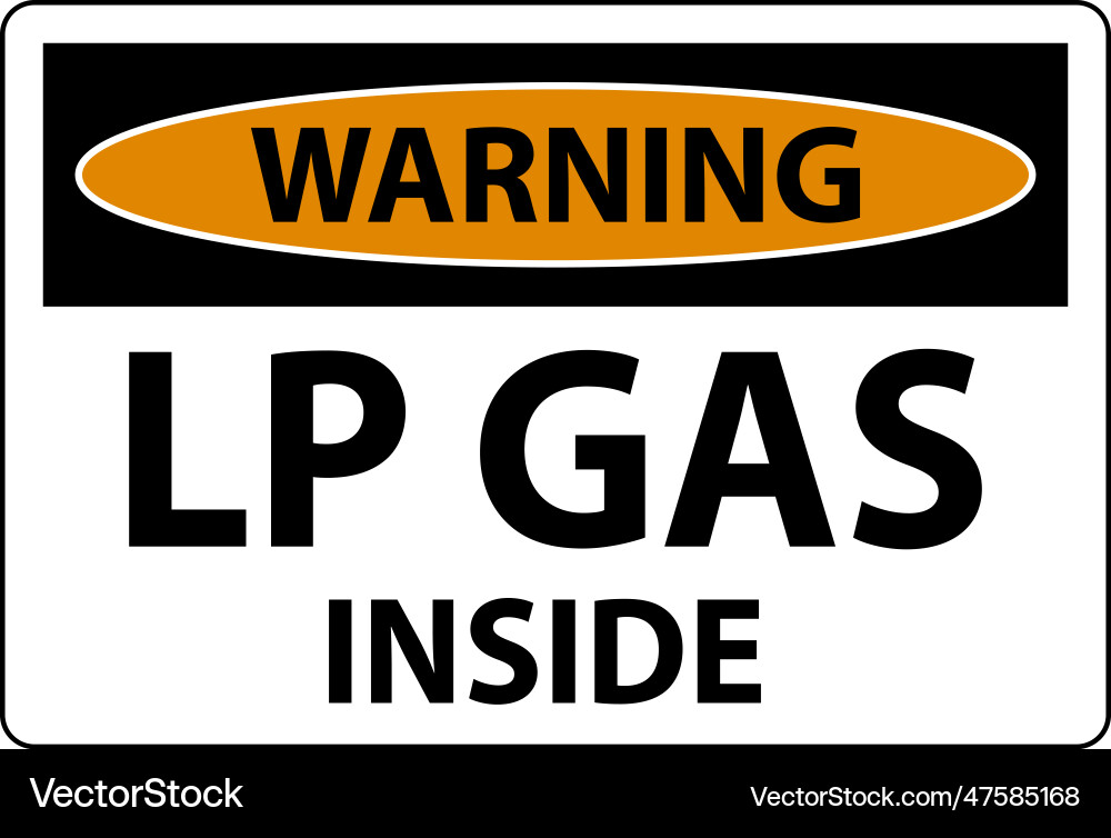 Warning sign lp gas inside on white background Vector Image