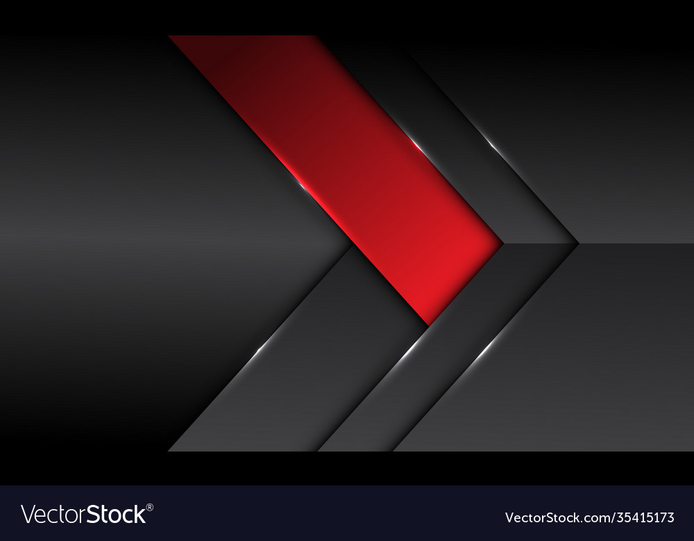 Abstract dark grey metallic red banner arrow Vector Image Abstract dark grey metallic red banner arrow Vector Image