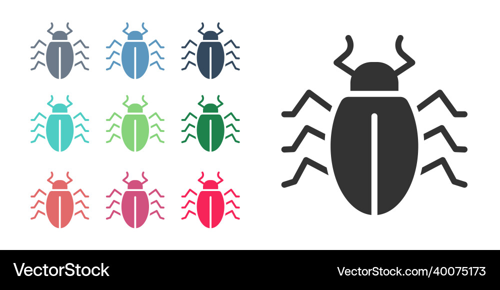 Black colorado beetle icon isolated on white Vector Image