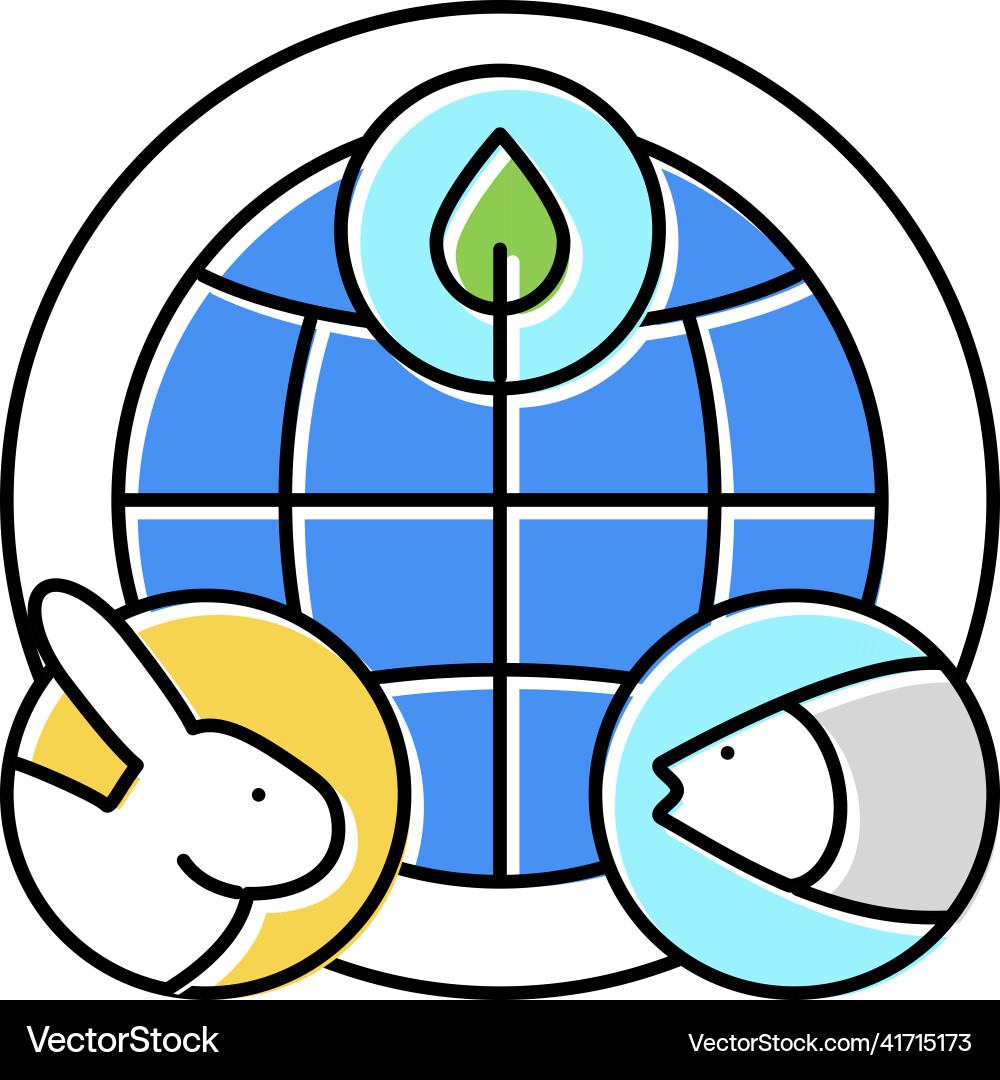 Community ecology color icon Royalty Free Vector Image