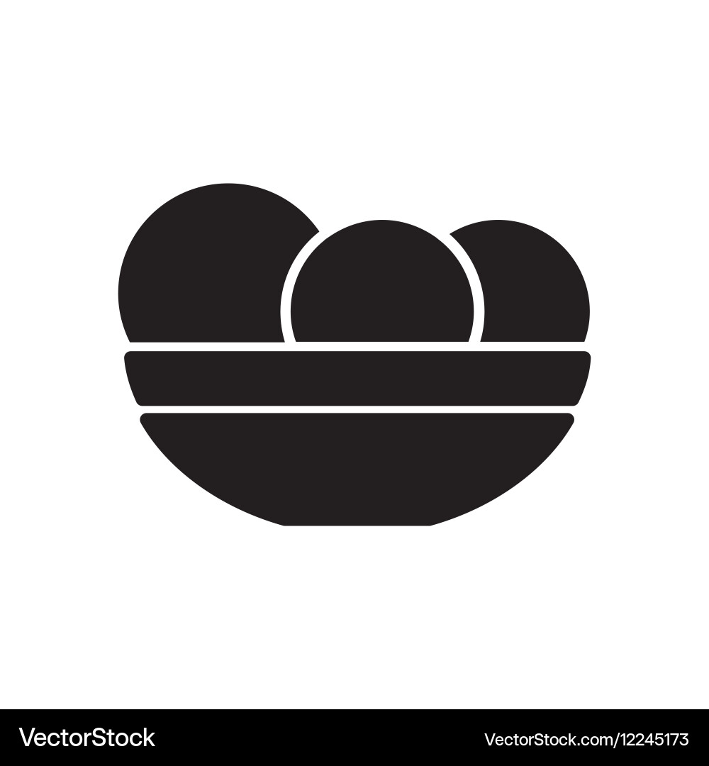 Flat icon in black and white dish apples Vector Image