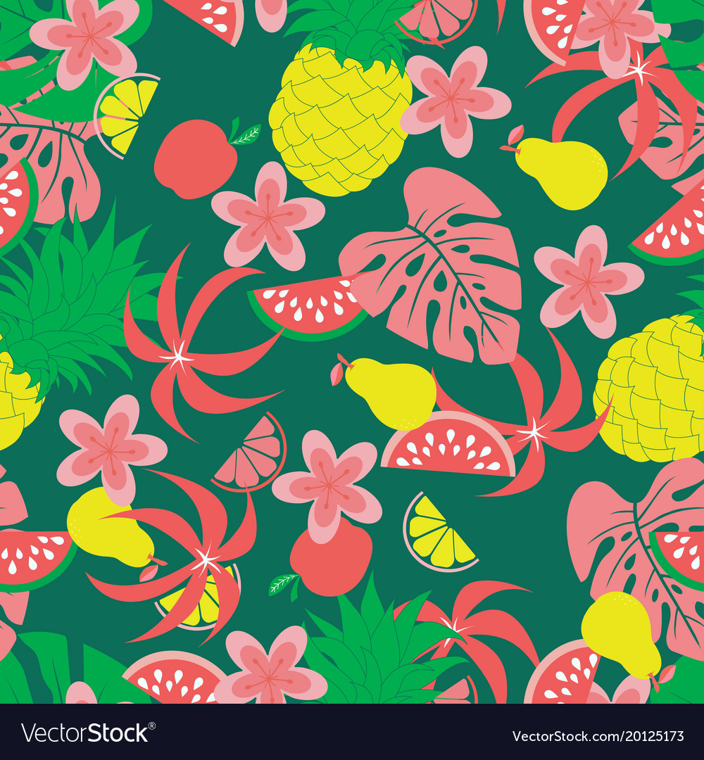 Fruit pineapple pattern Royalty Free Vector Image