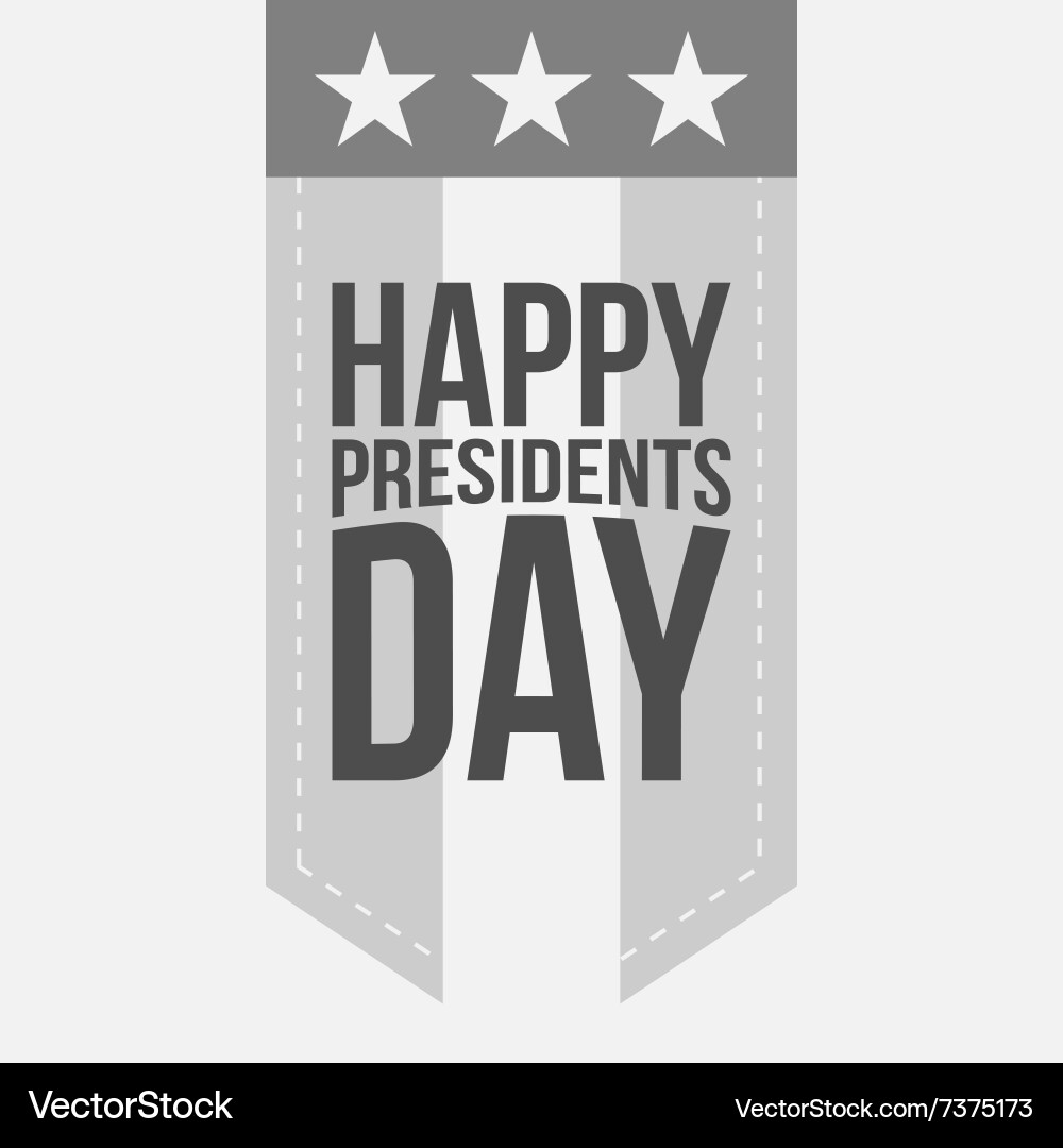 Happy presidents day label with text Royalty Free Vector