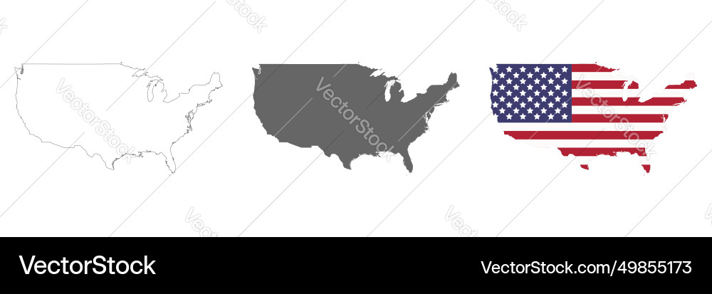 Highly detailed usa map with borders isolated on Vector Image