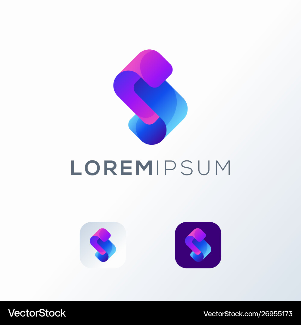 Letter s icon logo ready to use Royalty Free Vector Image