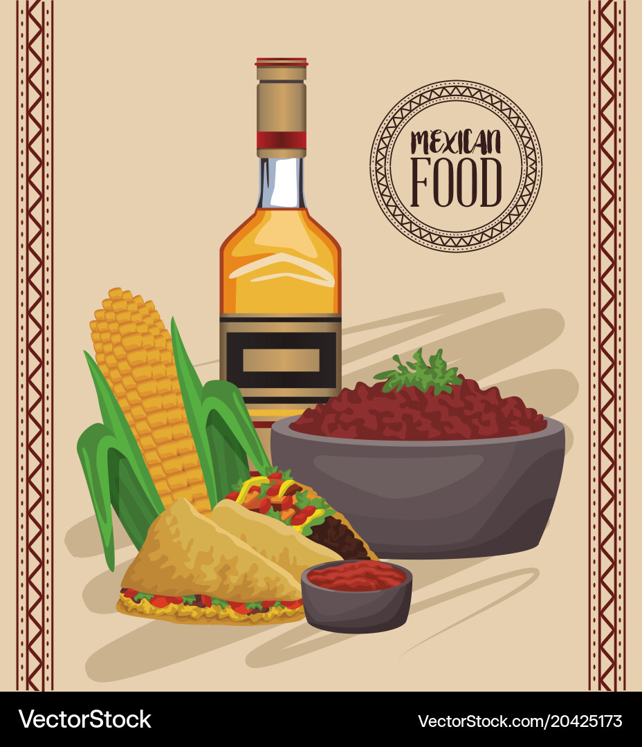 Mexican food menu card Royalty Free Vector Image