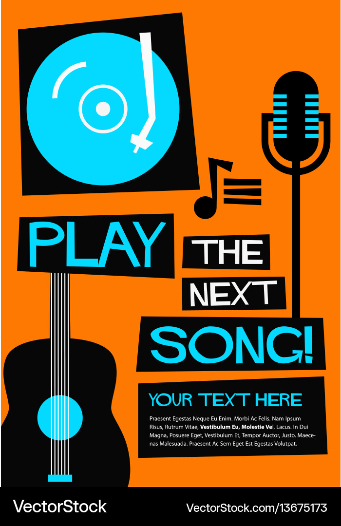 Play the next song Royalty Free Vector Image - VectorStock