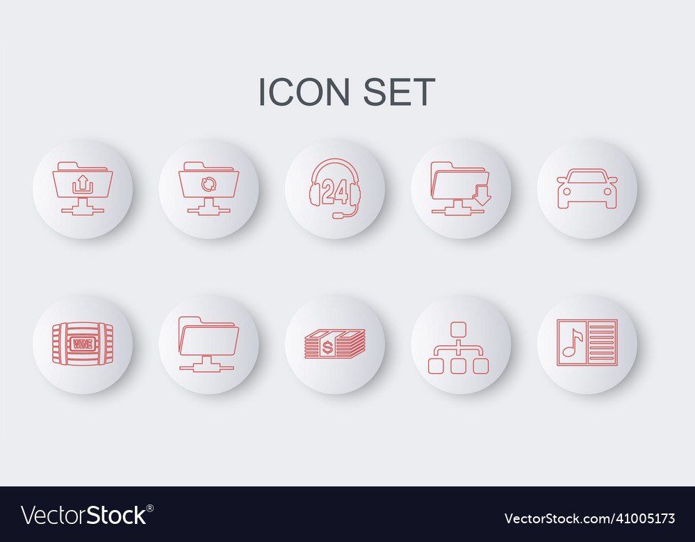 Set line music book with note wooden barrel Vector Image Set line music book with note wooden barrel Vector Image