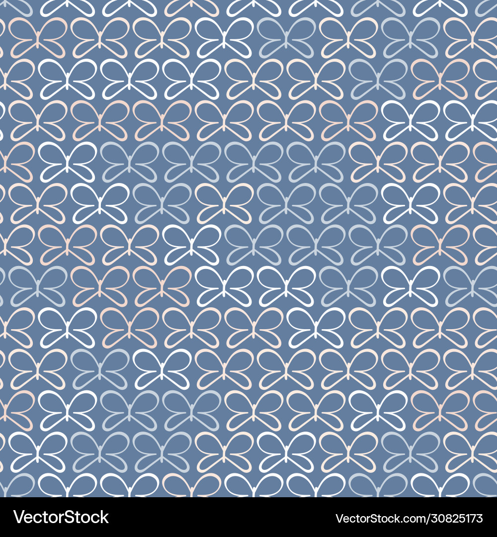 Simple butterflies blue seamless pattern Vector Image