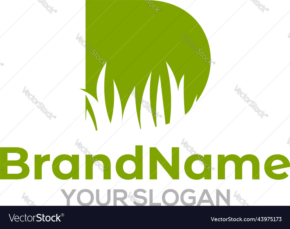 Simple D Grass Logo Design Royalty Free Vector Image