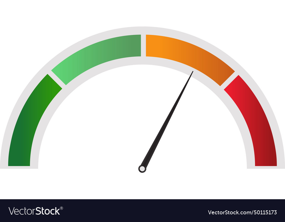Speed dial indicator green and red meter low Vector Image
