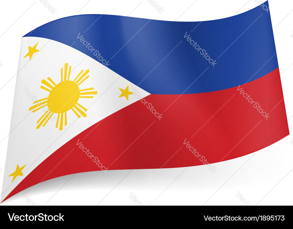 State flag of philippines Royalty Free Vector Image