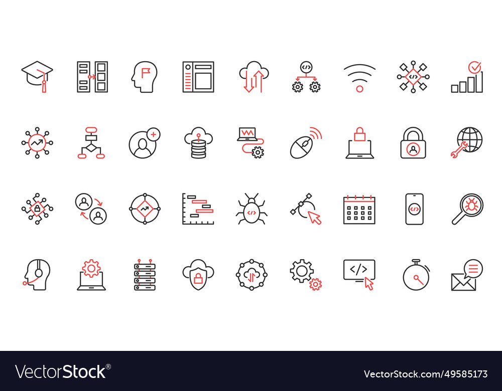 Support for computer software program code red Vector Image