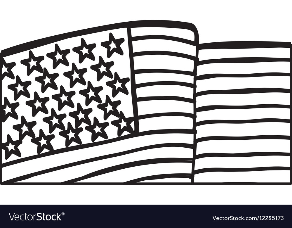 Usa Flag Black And White Clip Art