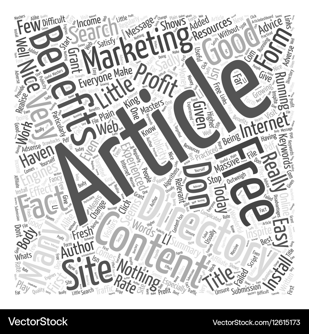Why Haven t You Got An Article Directory Word Vector Image