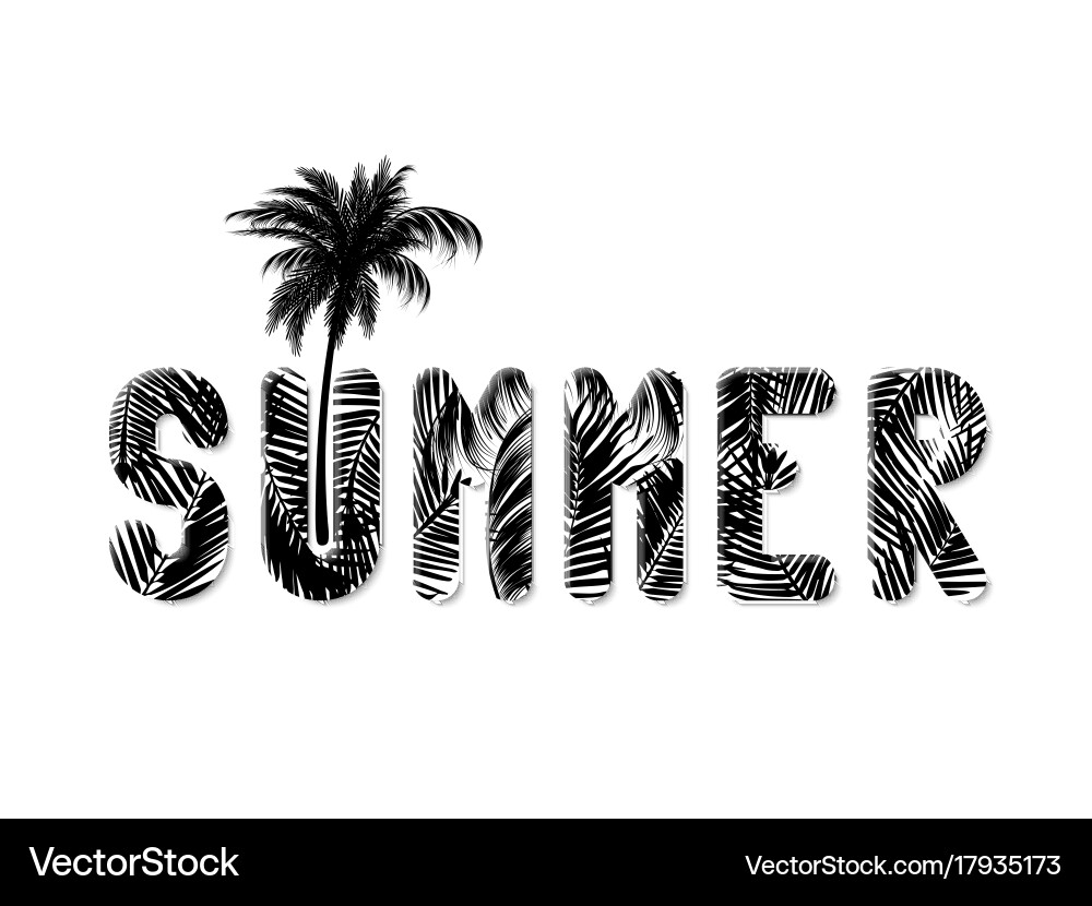 Word summer written in oversized letters made Vector Image
