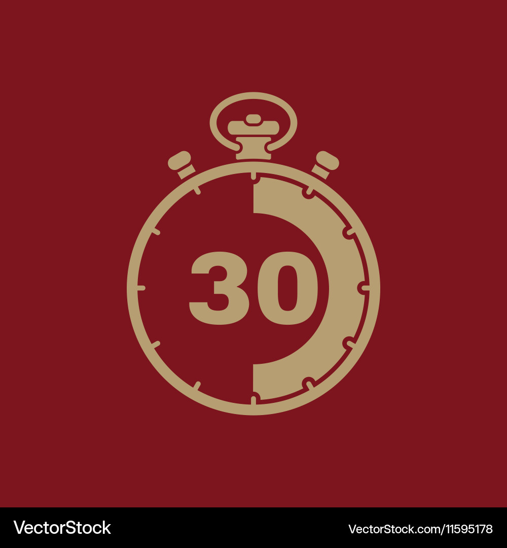 30 seconds minutes stopwatch icon clock Royalty Free Vector