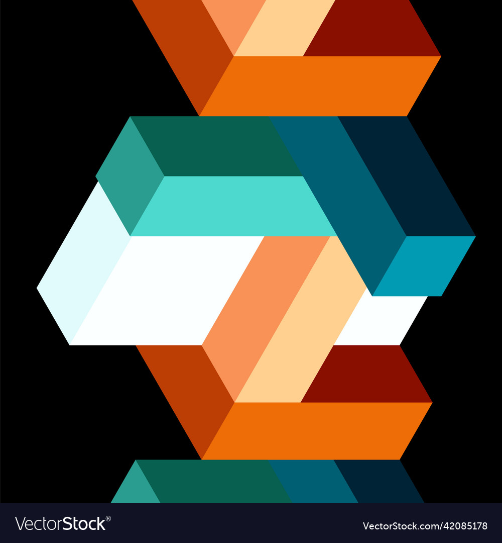 Abstract background 3d cubes cubic elements Vector Image