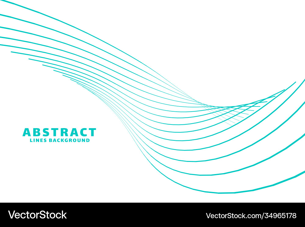 Abstract turquoise color wavy blend lines Vector Image