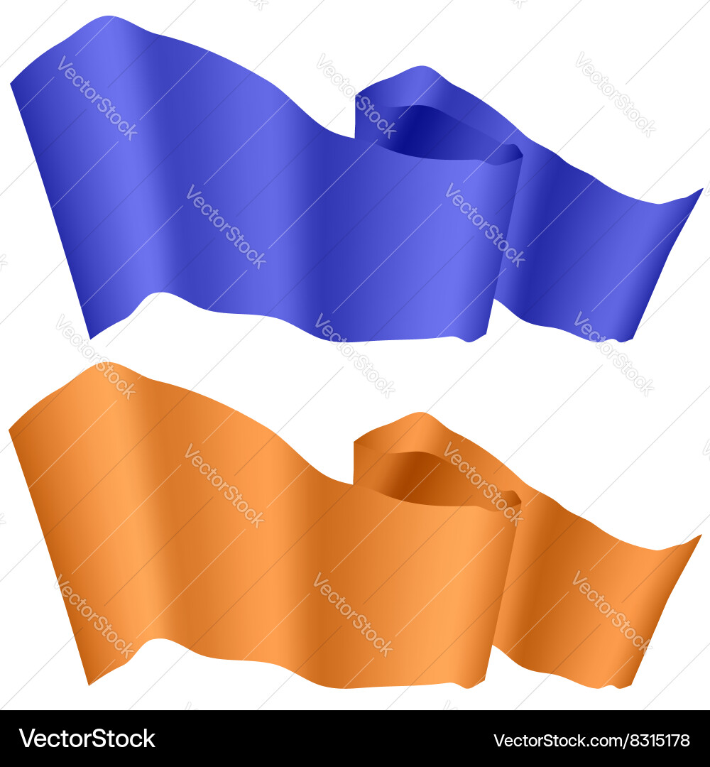 Blue and orange ribbons isolated Royalty Free Vector Image