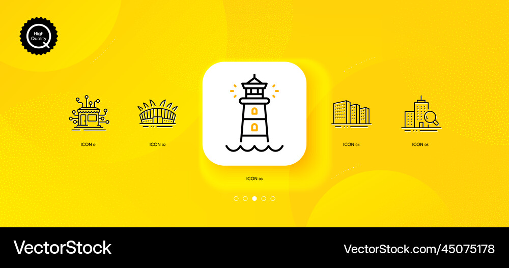Buildings lighthouse and inspect minimal line Vector Image